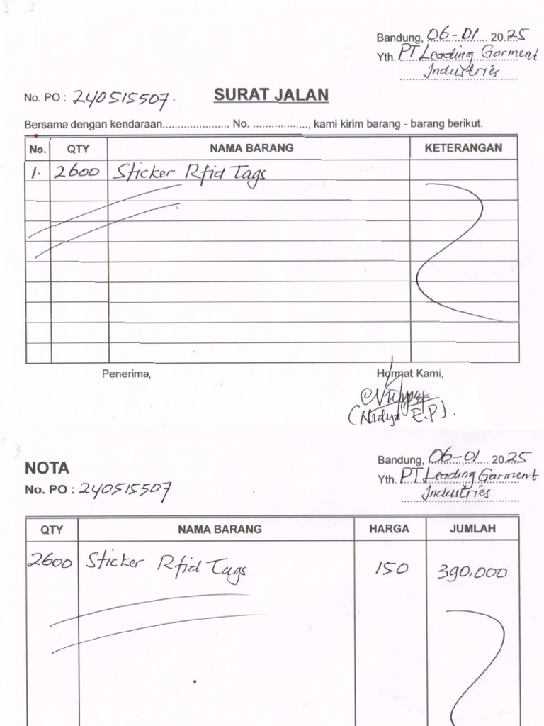 Nota & Surat Jalan | PDF