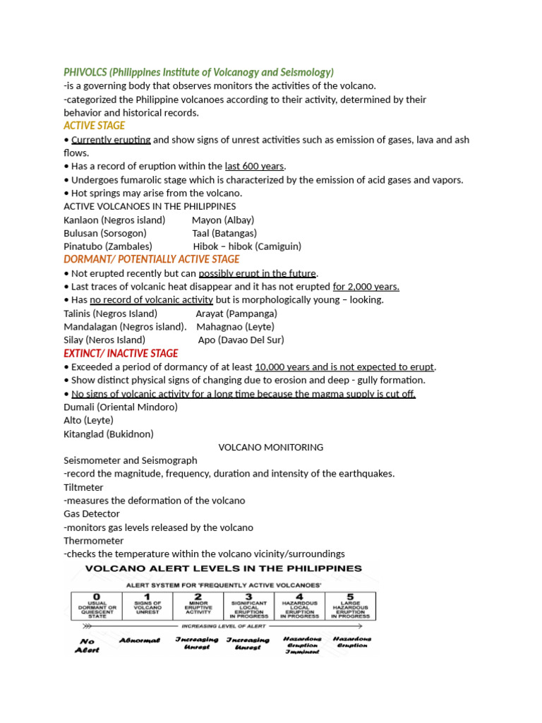 STAGES OF VOLCANO | PDF