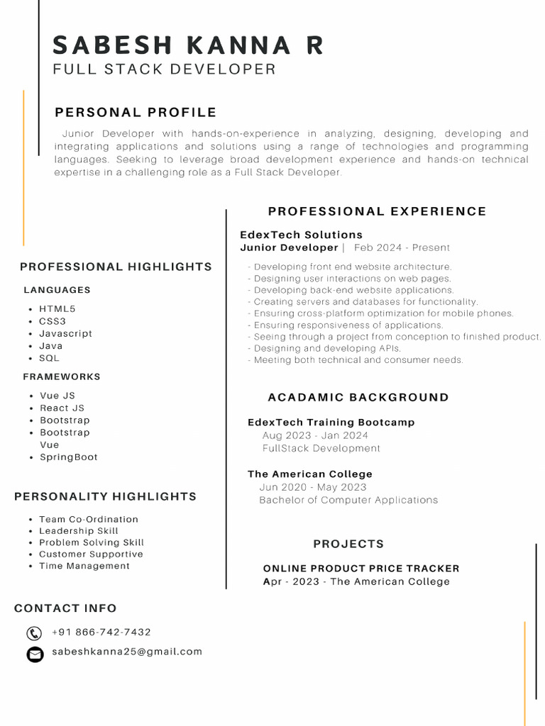 Sabesh Kanna Resume | PDF