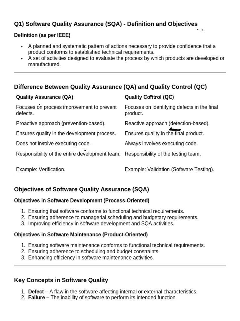 Software Quality Assurance Overview | PDF | Software | Quality Assurance