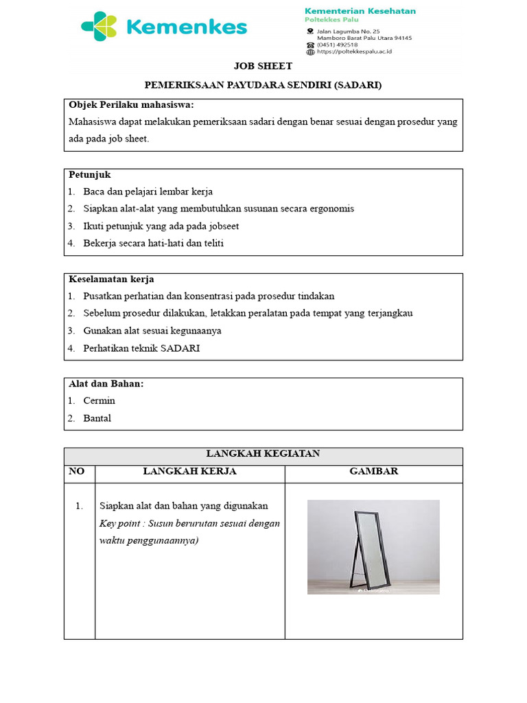 Job Sheet SADARI | PDF