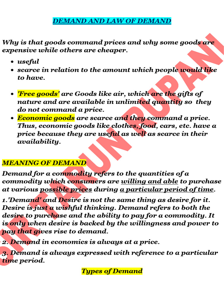 2408200808005740229demand and Law of Demand | PDF | Demand | Demand Curve