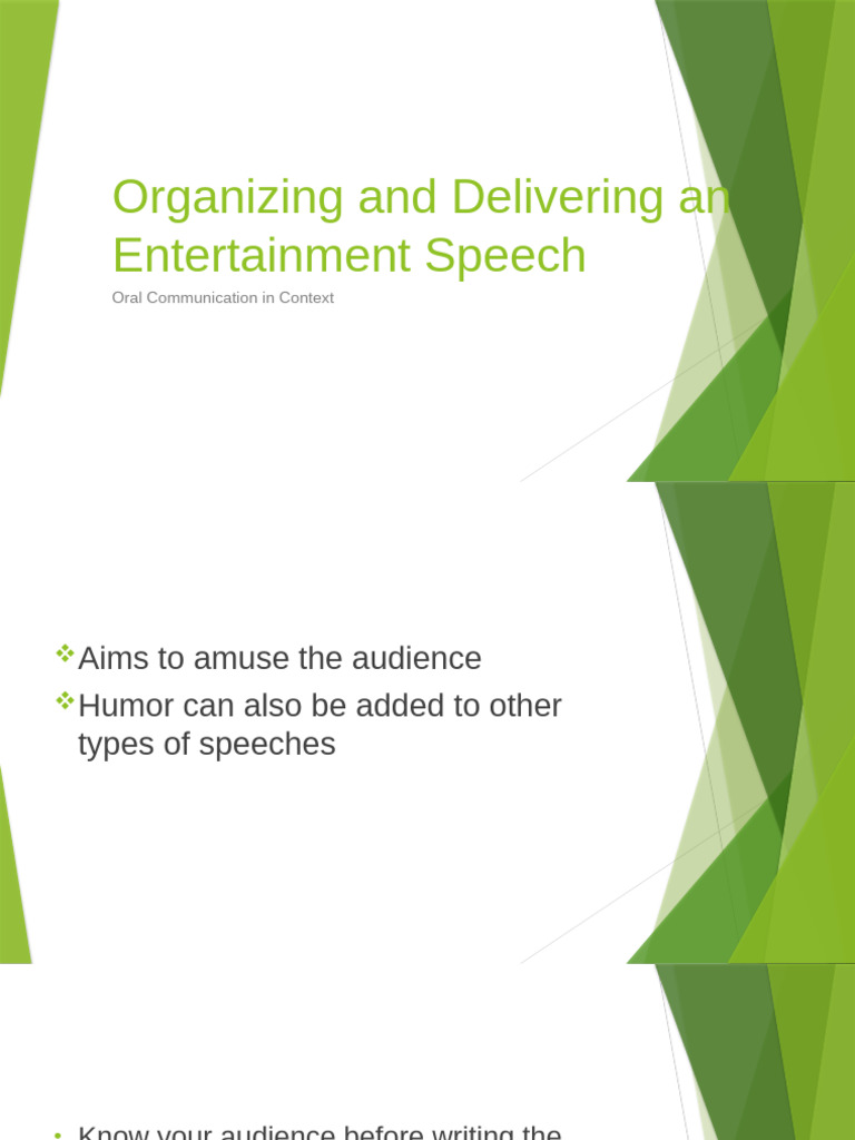 PPT- Entertainment Speech Jan. 9,2023 | PDF