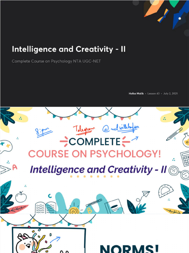 Intelligence and Creativity II With Anno | PDF