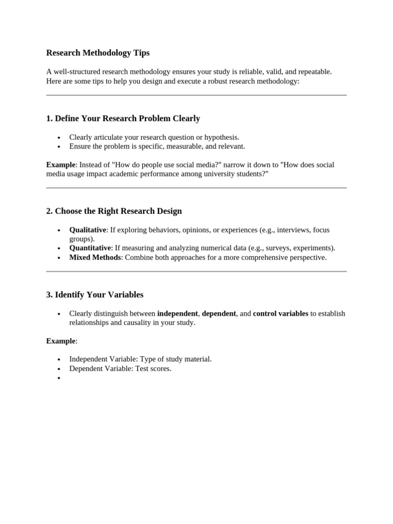 Essential Research Methodology Tips | PDF