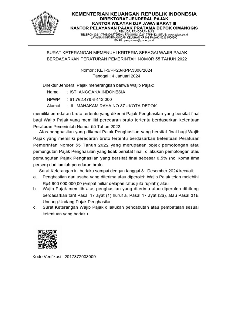 SKB Surat Keterangan PP 55 - IsTI | PDF