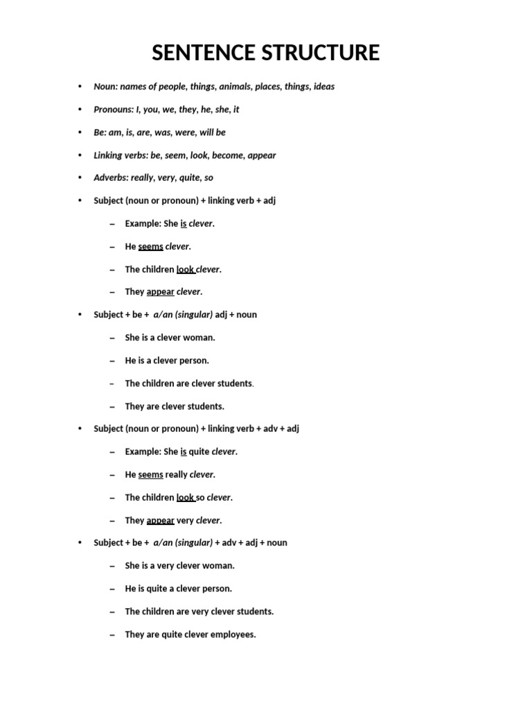 Understanding Sentence Structure Basics | PDF