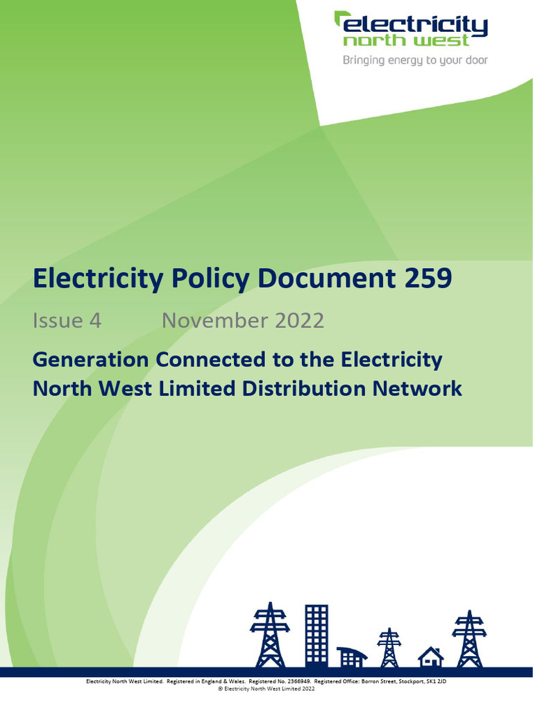 Epd259 - Generation Connected To The Enwl Network I4 | PDF | Electric ...