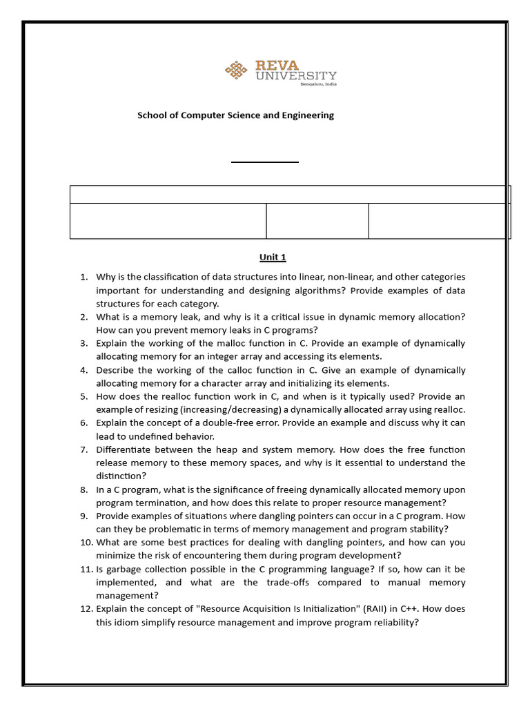 QB DS | PDF | Pointer (Computer Programming) | Computer Programming