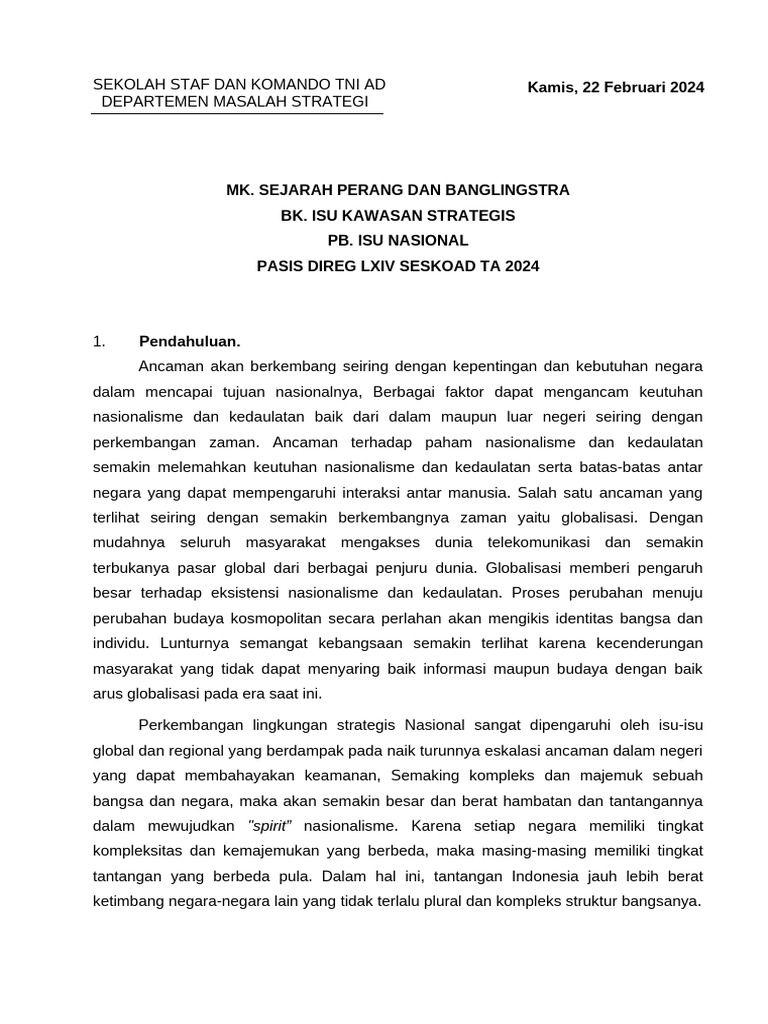 Silabus Dan Tor Isu Nasional 2024 | PDF