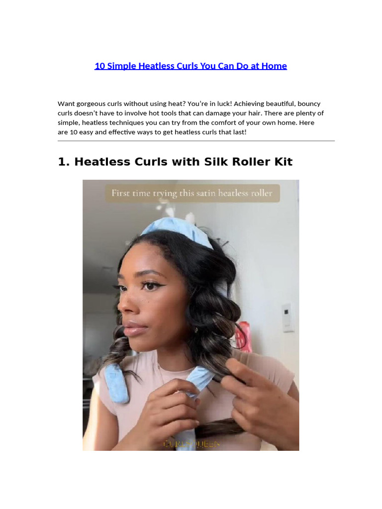 Simple Heatless Curls at Home | PDF | Human Appearance | Human Hair