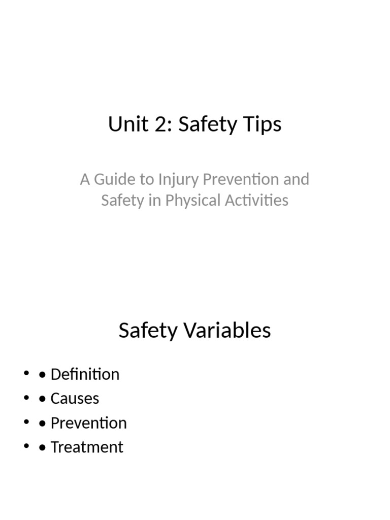 Unit 2 Safety Tips | PDF