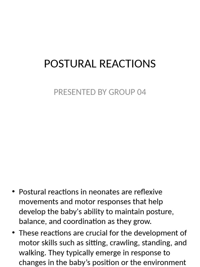 POSTURAL - REACTIONS - TZ Mokss | PDF