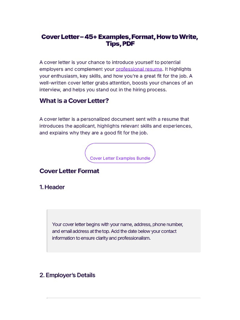 45 + Cover Letter | PDF