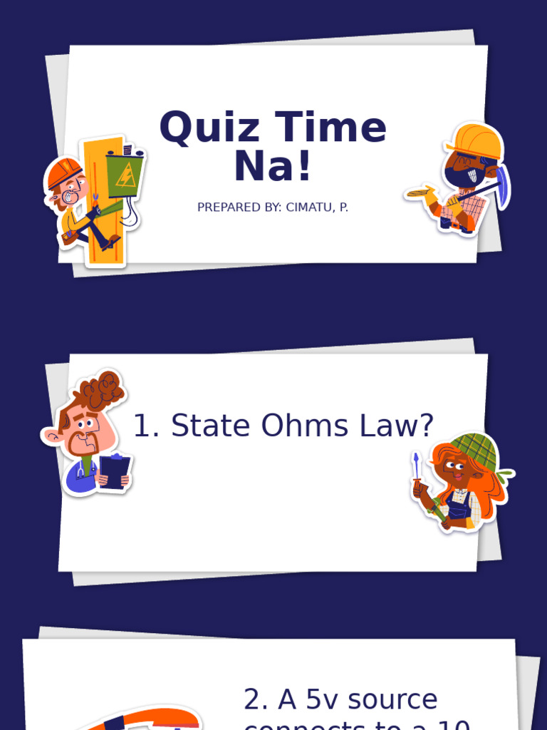 Ohm's and Watts Law Practice Quiz | PDF