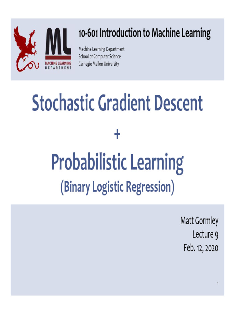 09 Stochastic Gradient Descent 2 Pdf Mathematical Optimization Machine Learning