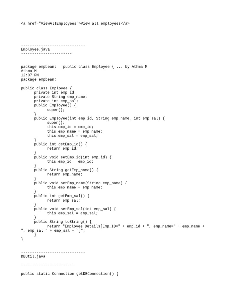 day 10 emp servlet conn | PDF | Java (Programming Language) | Sql