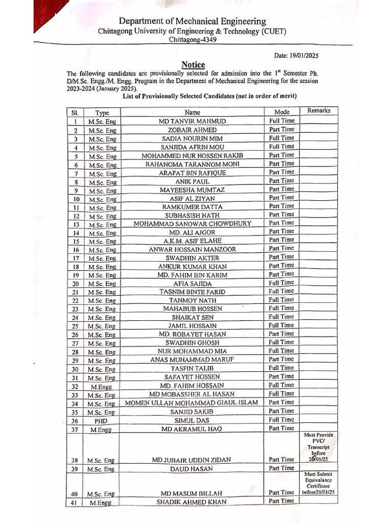 Mechanical Engineering Result | PDF