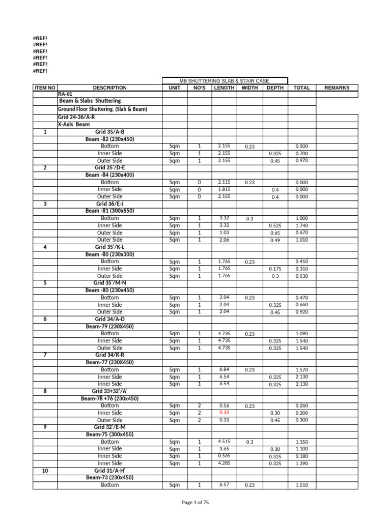Bbs 5th Floor Beam,Slab and 4th to 5th Floor Column | PDF | Building | Building Technology