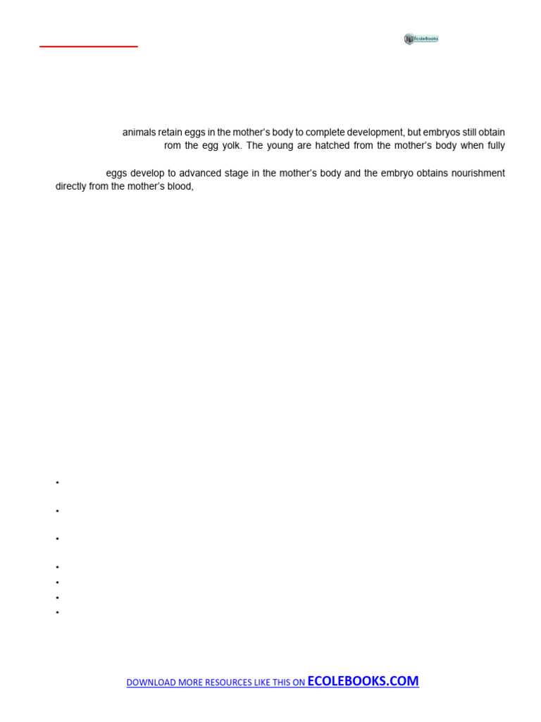 S6B Biology Reproduction in Animals 2020 Revision Past Papers | PDF ...