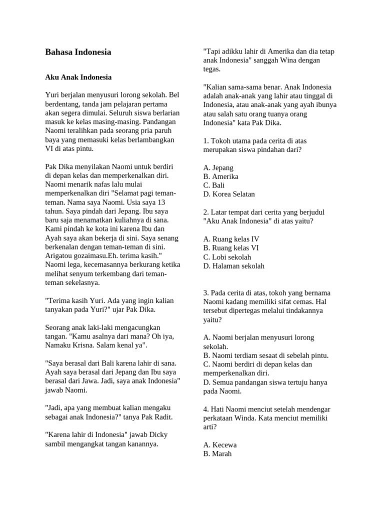 Uas Kelas 6 Semester 1 Fix MTK Bindo | PDF