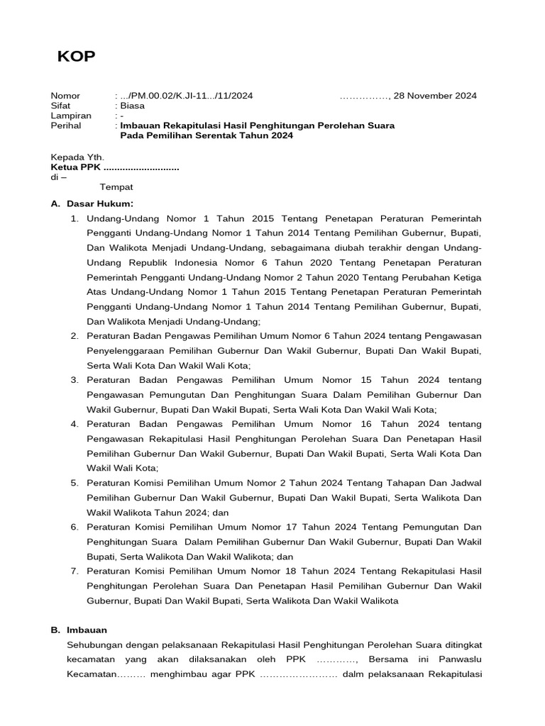 Imbauan PPK Rekap | PDF