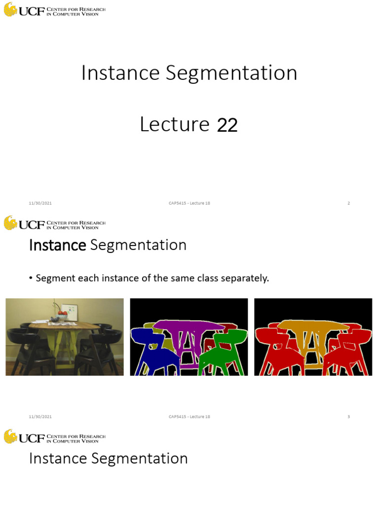 Lecture 22 Instance Segmentation | PDF | Signal Processing | Image Processing