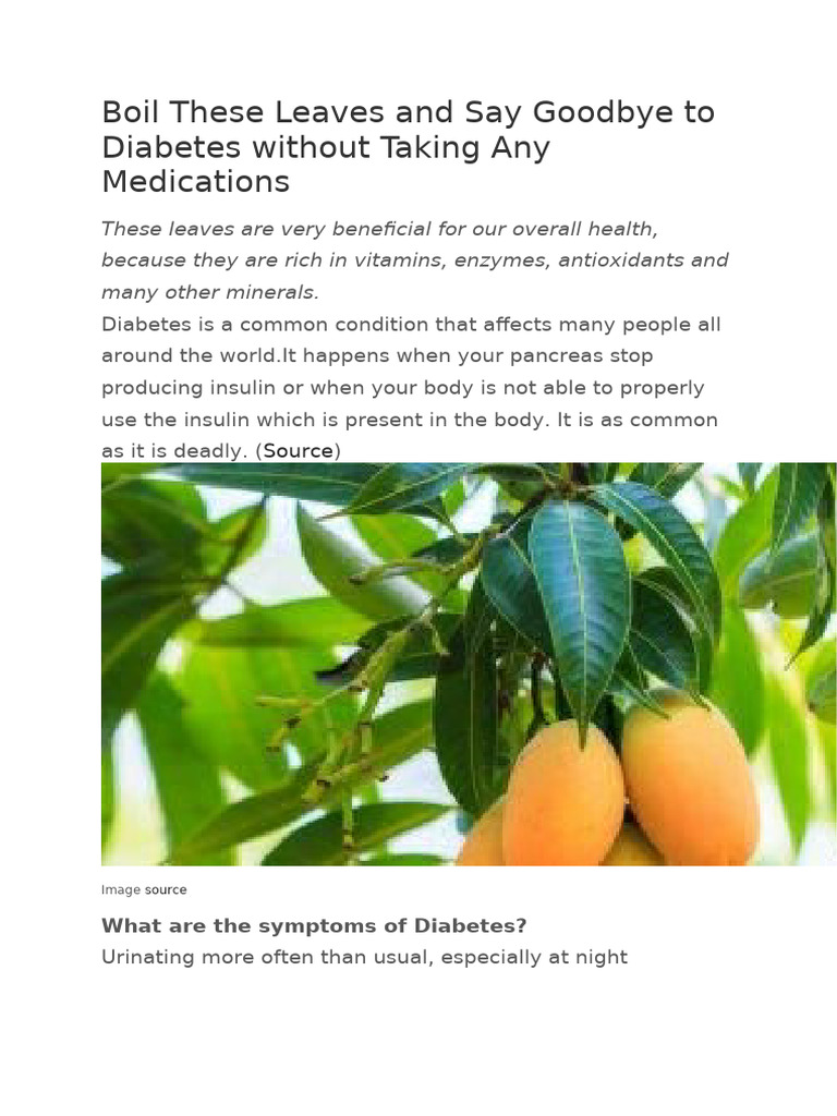 Boil These Leaves and Say Goodbye To Diabetes Without Taking Any ...