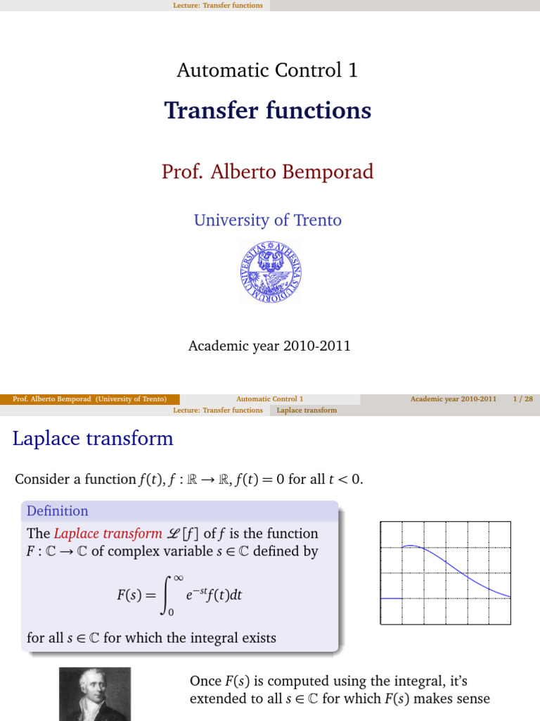 03 Transfer Functions Laplace | PDF | Mathematical Analysis | Functions And Mappings