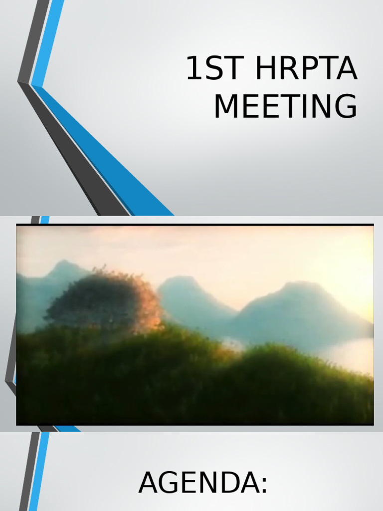 1ST Hrpta Meeting | PDF