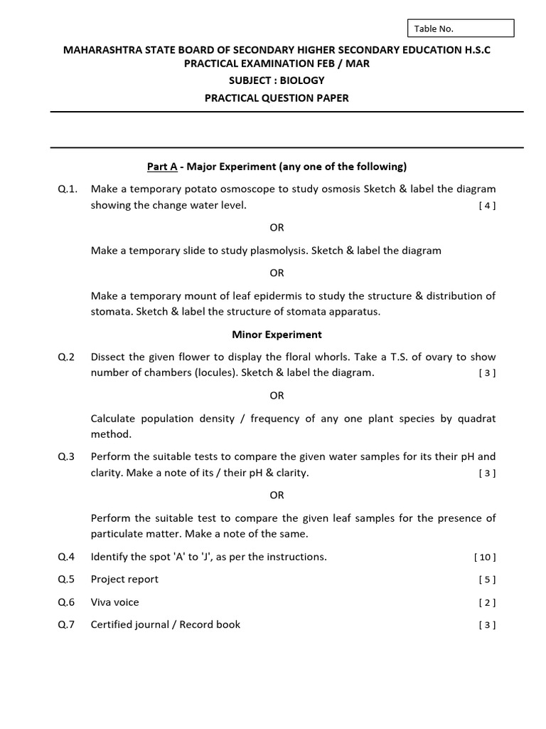 Biology Practical Exam Guide HSC | PDF