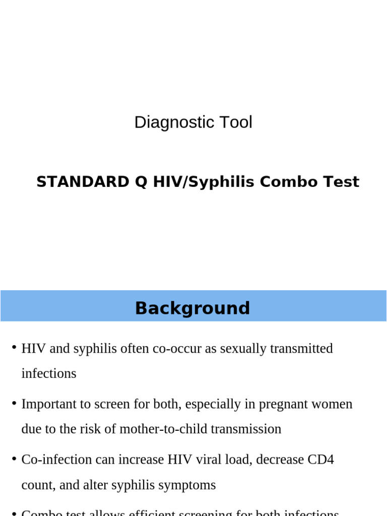 HIV/Syphilis Combo Test Overview | PDF | Hiv | Diagnosis Of Hiv/Aids