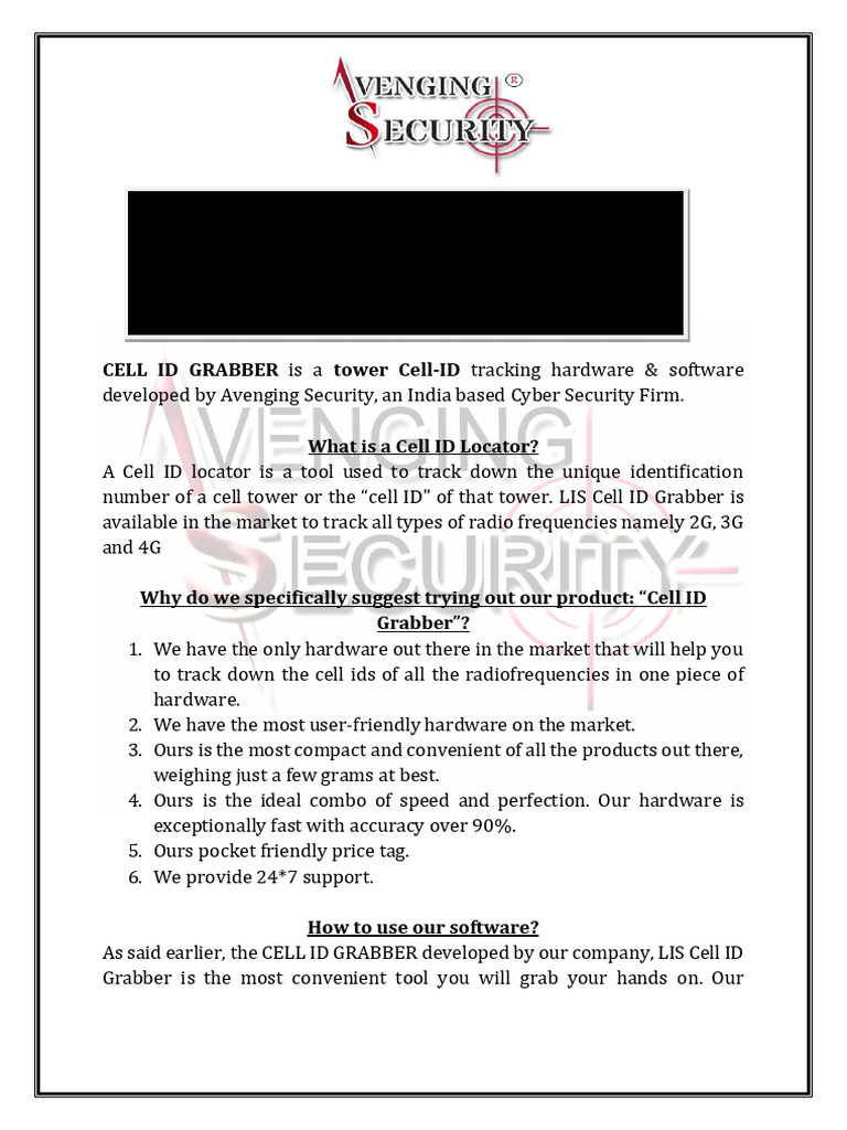 Cell ID Grabber Features v3.1 | PDF | Security | Computer Security