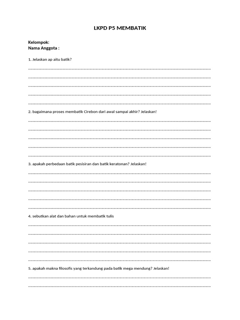 LKPD P5 Membatik | PDF