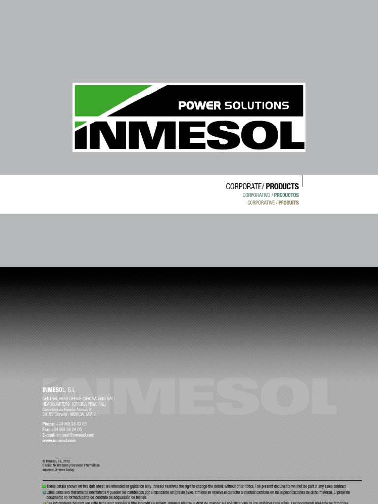Solutions Inmesol pour générateurs | PDF