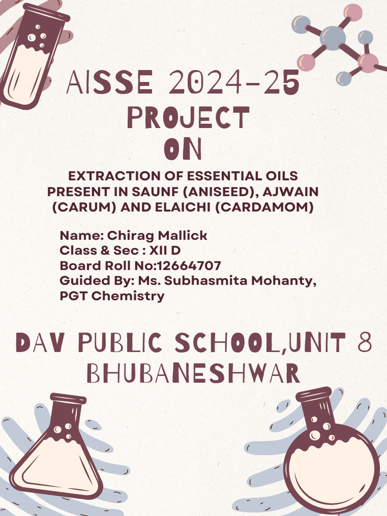 Chem Investigatory Project | PDF | Essential Oil | Distillation