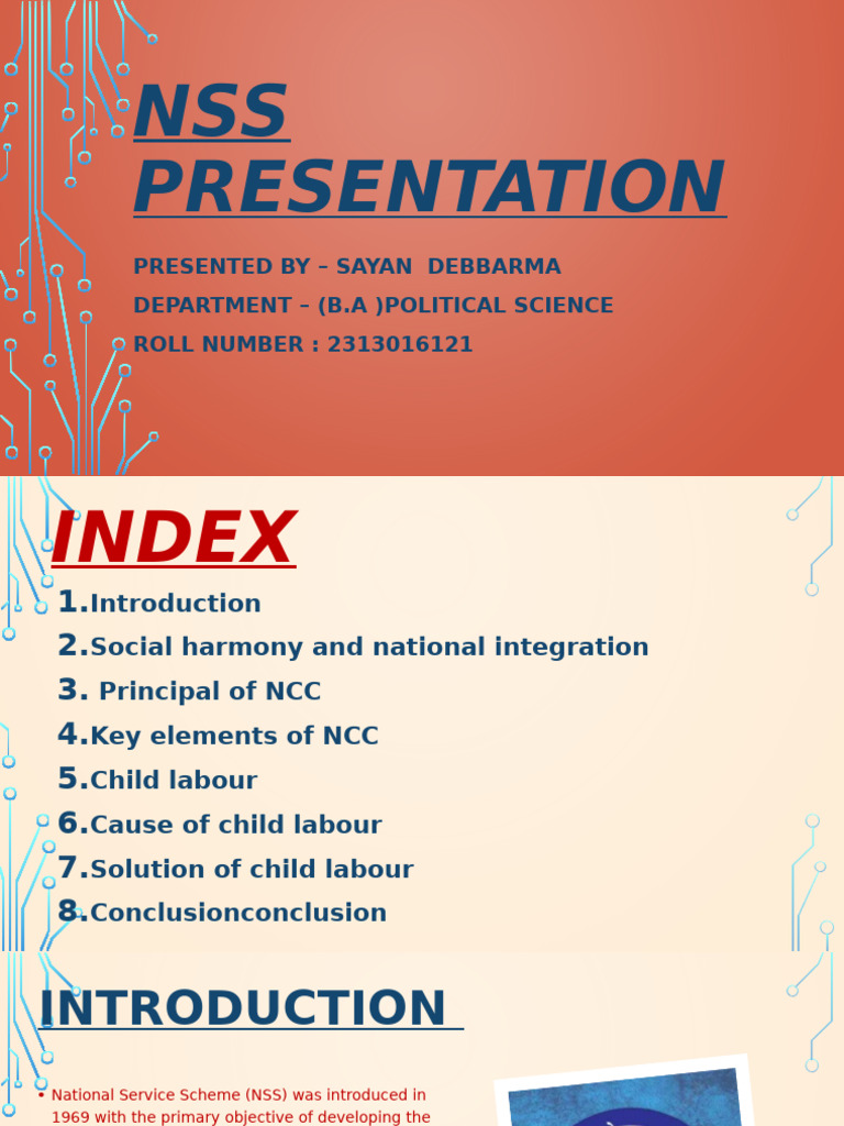 Nss Functions and Motos PPT | PDF | Child Labour | Volunteering