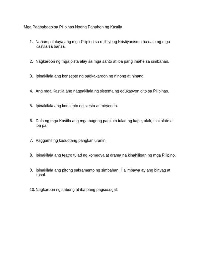 Panahon NG Kastila | PDF