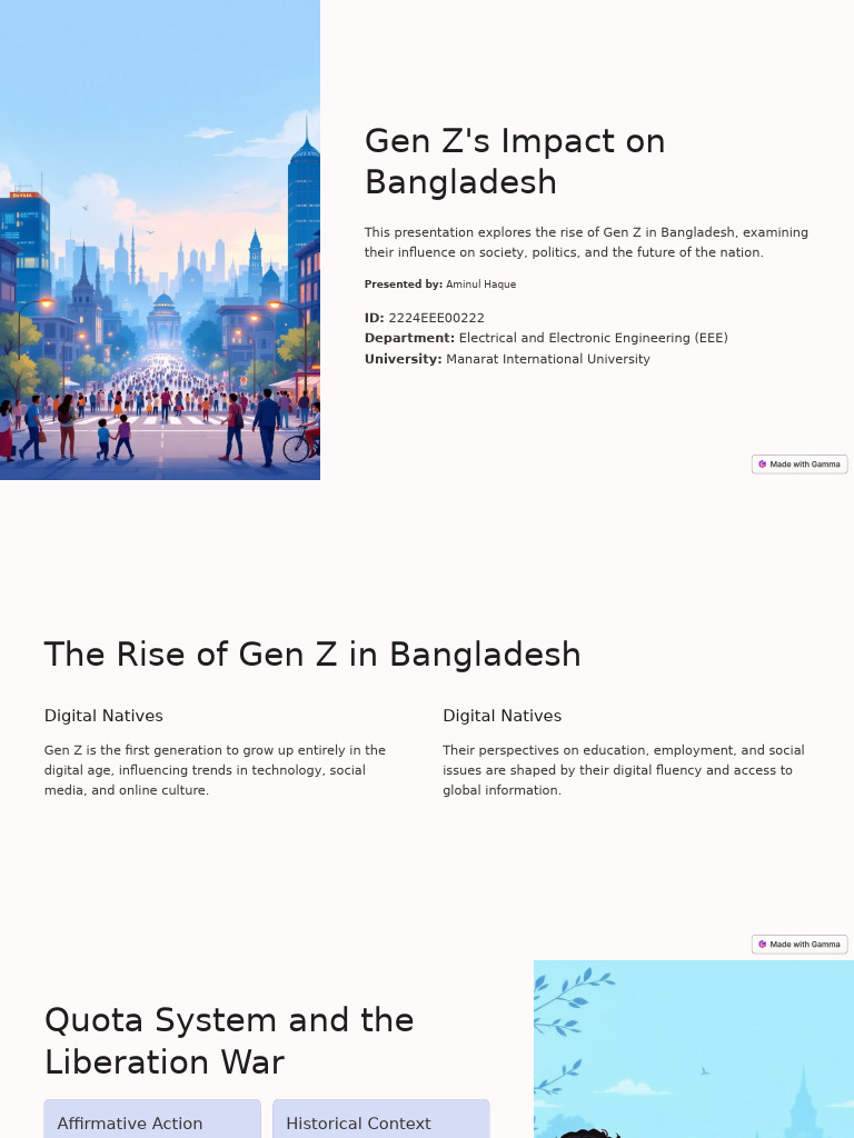 Gen Zs Impact On Bangladesh | PDF | Sustainability | Bangladesh