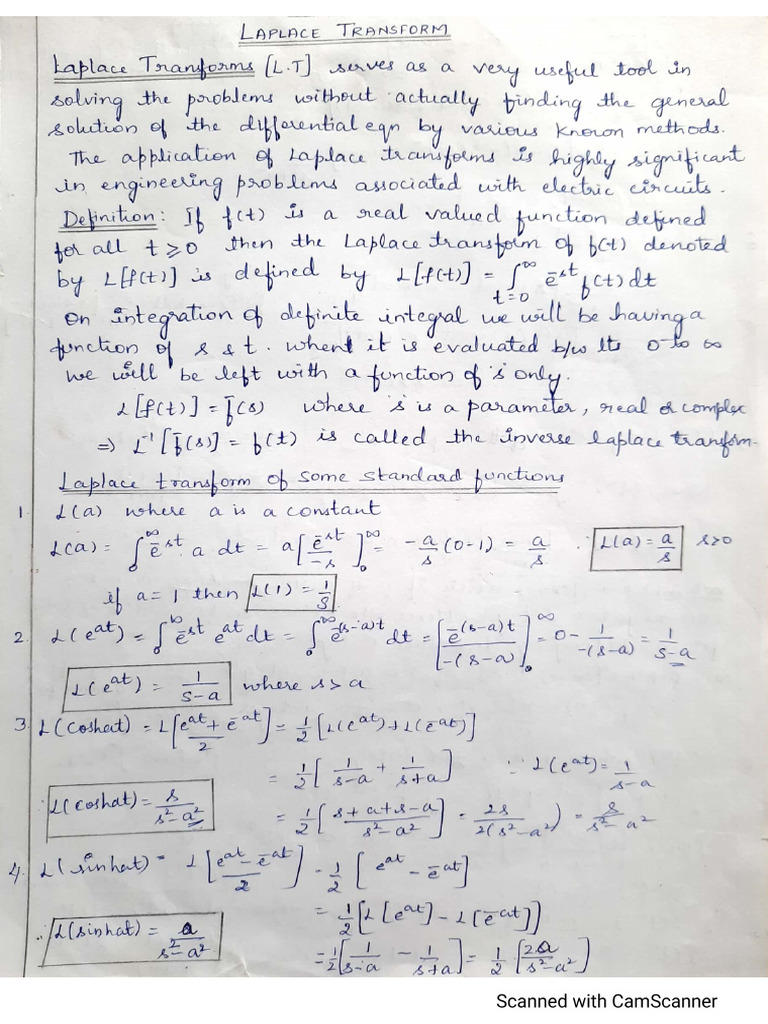 23MAE131 Module-2 Laplace Transforms | PDF