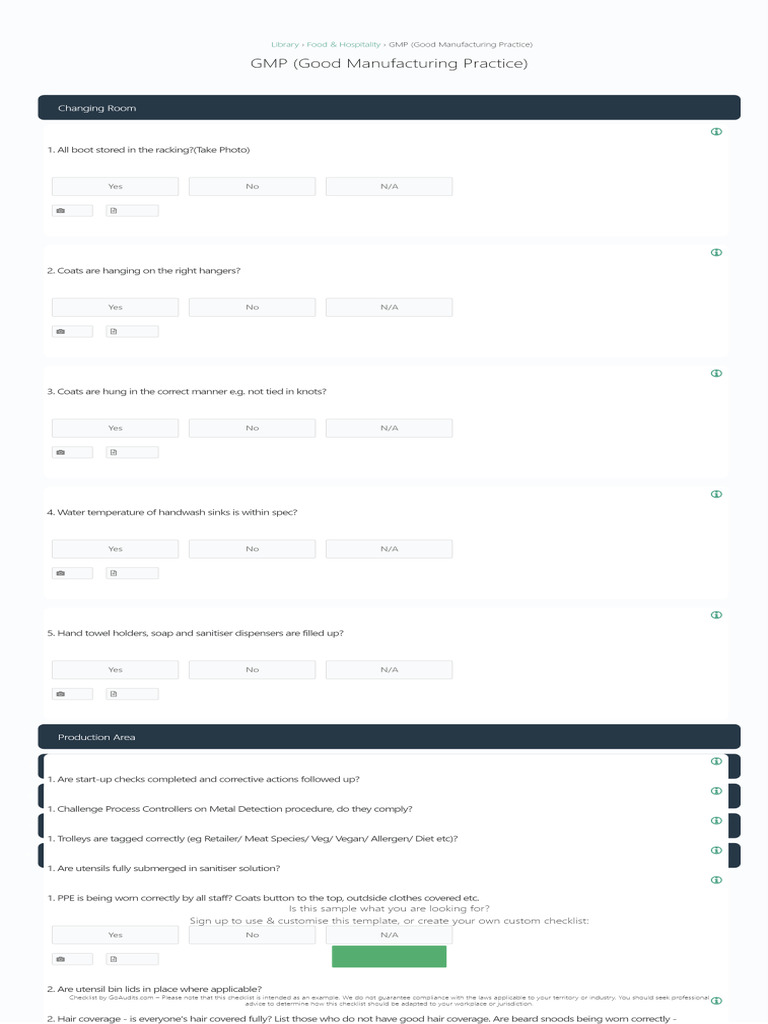 GoAudits - Gmp Good Manufacturing Practice (sample) (1) | PDF