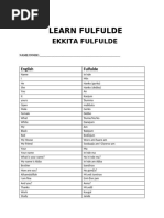 Pulaar Language Learning Guide | PDF