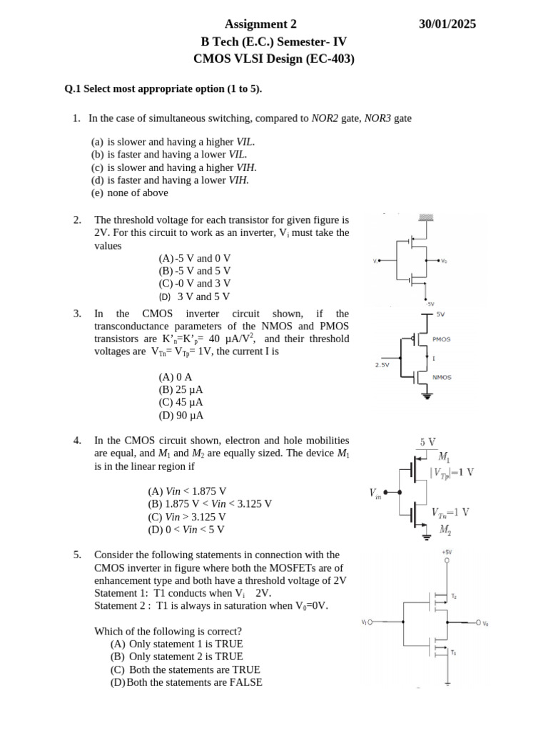 Assignment 1341 Content Document 20250130024813PM | PDF | Cmos | Mosfet