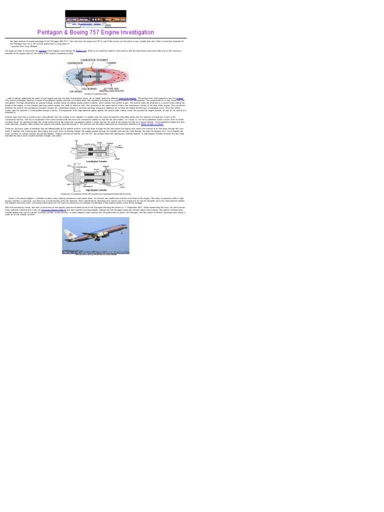 Ask Us - Pentagon & Boeing 757 Engine Investigation | PDF | Jet Engine ...