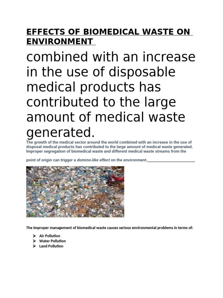 Improper Segregation of Biomedical Waste and Different Medical Waste ...