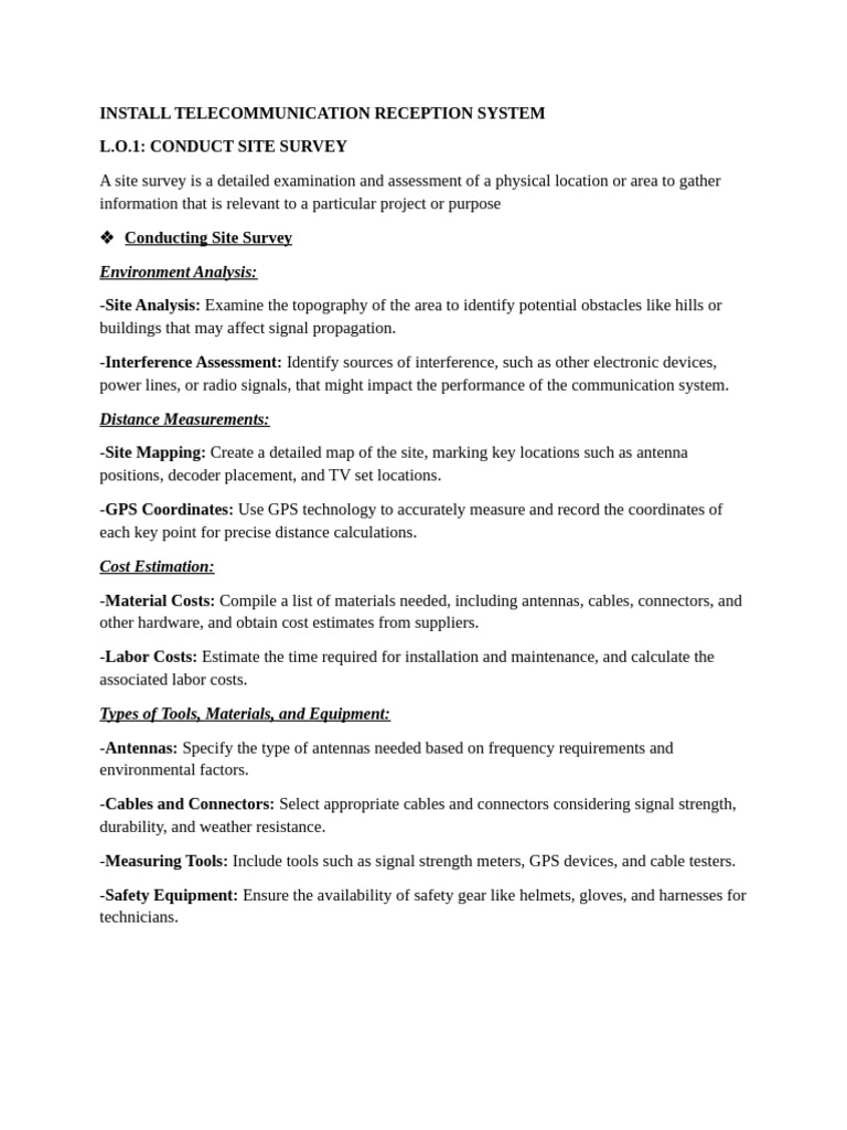 V Install Telecom Reception System | PDF | Antenna (Radio ...