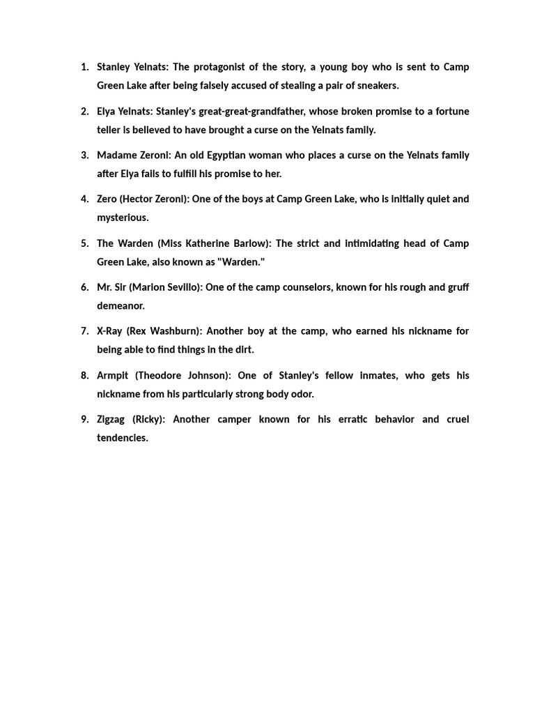 Character Traits in "Holes" | PDF