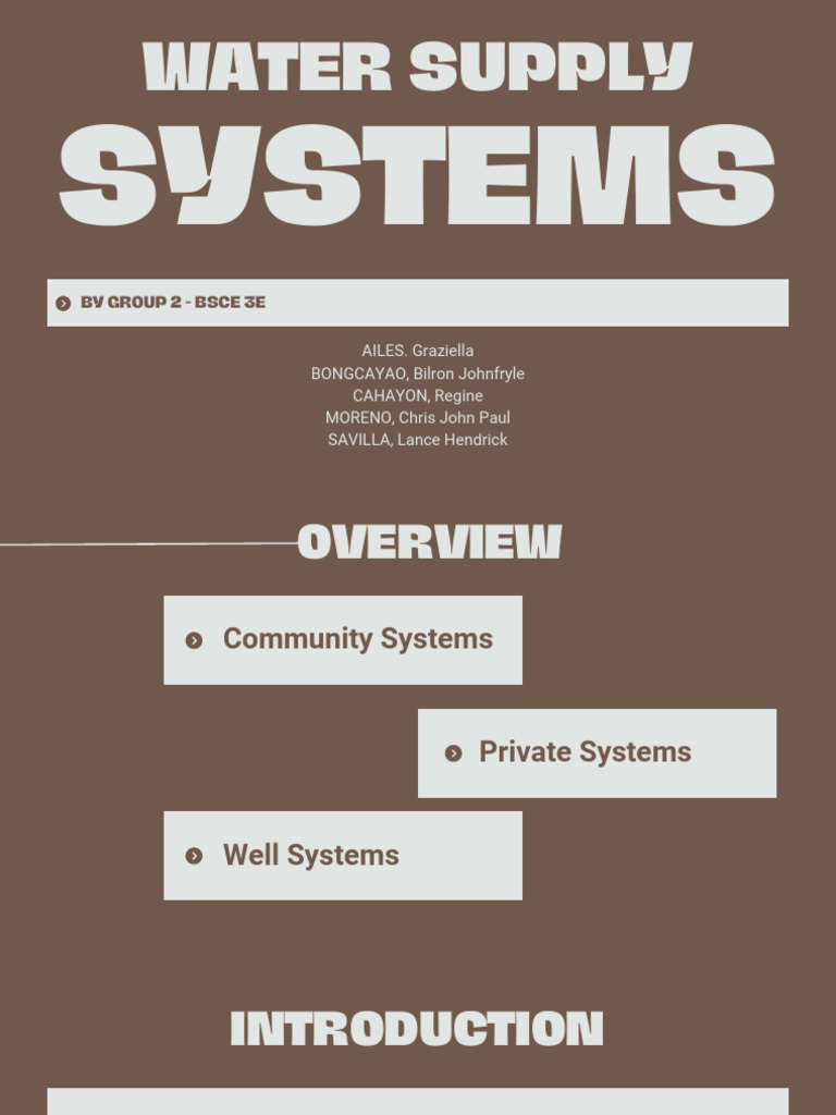 GROUP 2 Water Supply System | PDF | Pump | Casing (Borehole)