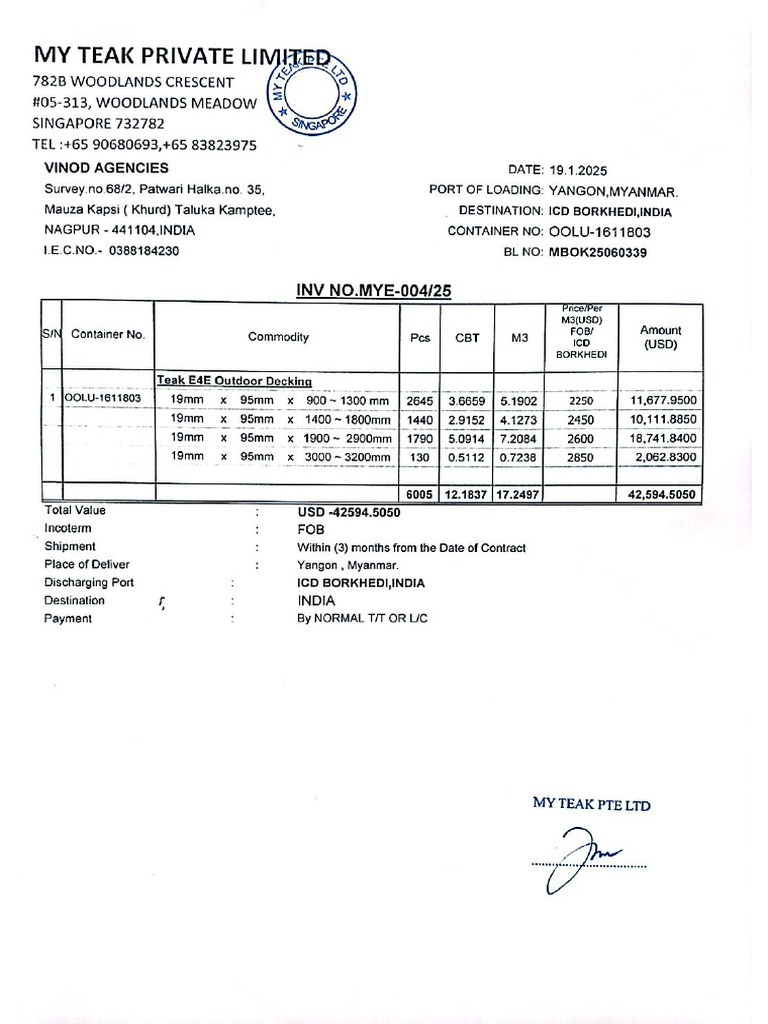 Third Country Invoice | PDF