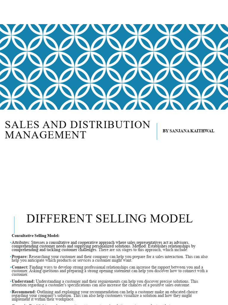 Unit i Selling Models | PDF | Sales | Marketing